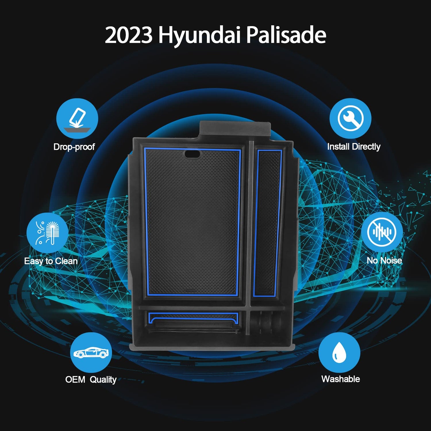 For Hyundai Palisade Center Console Organizer Tray 2020+